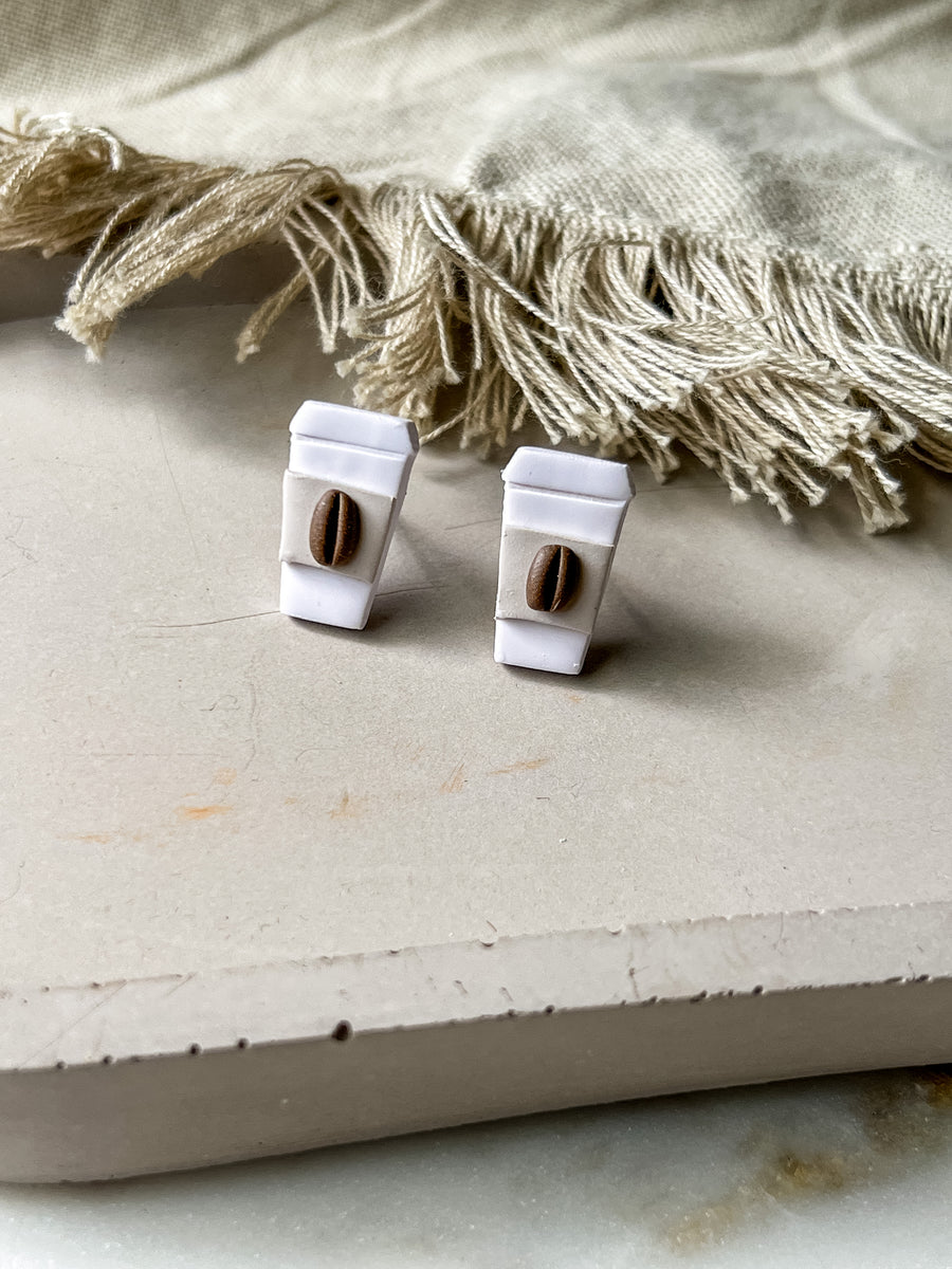 Coffee Cup Studs – Koko Avenue Handmade